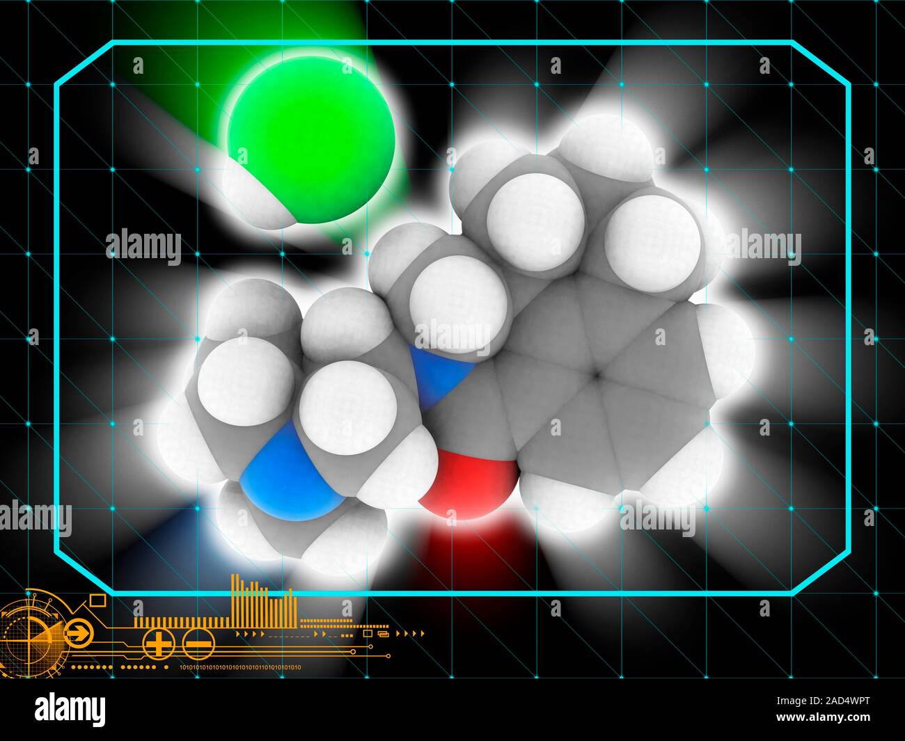 Palonosetron hydrochloride Molecular model of the drug palonosetron ...