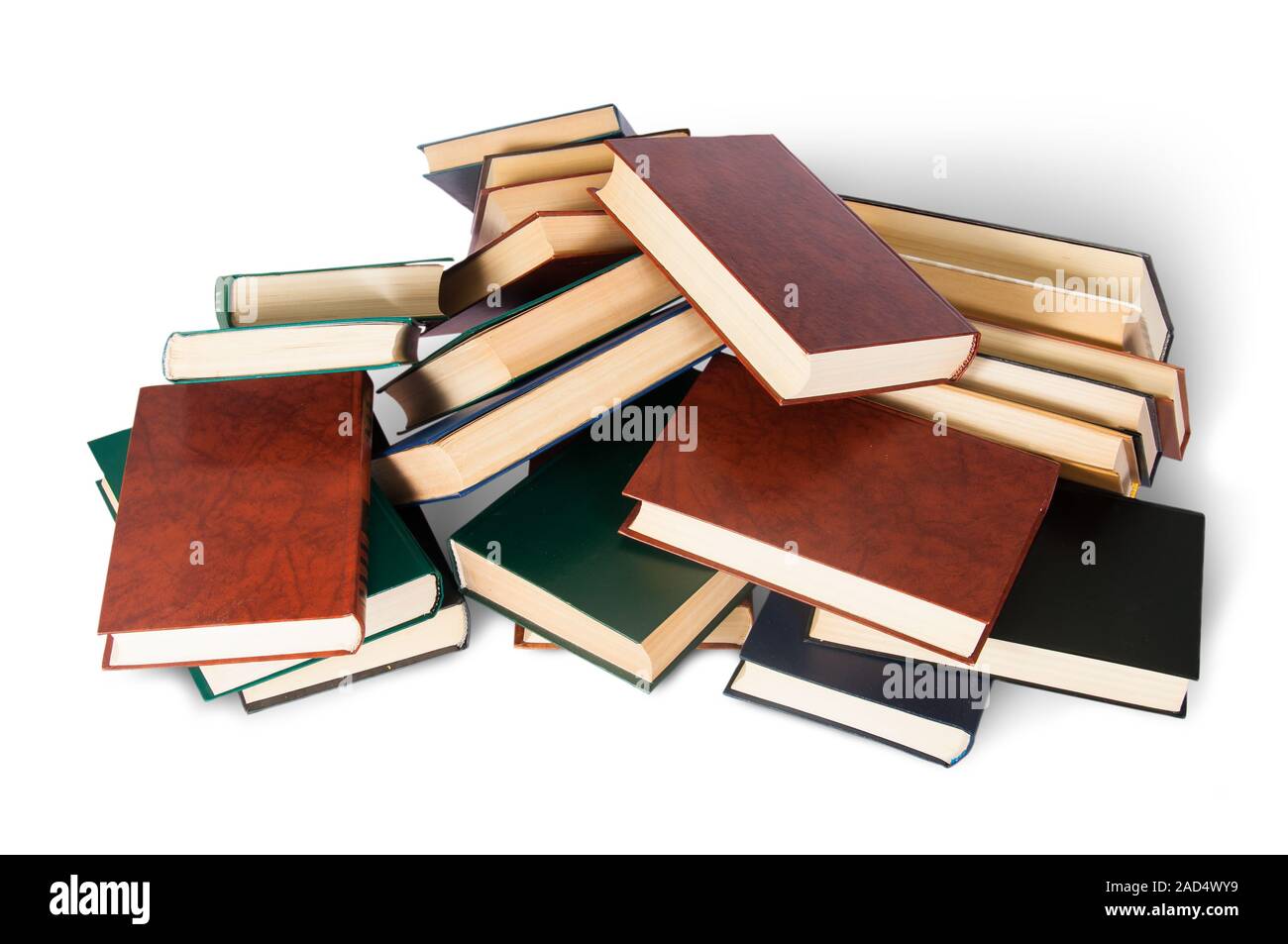 Piled on a bunch of old books top view Stock Photo - Alamy