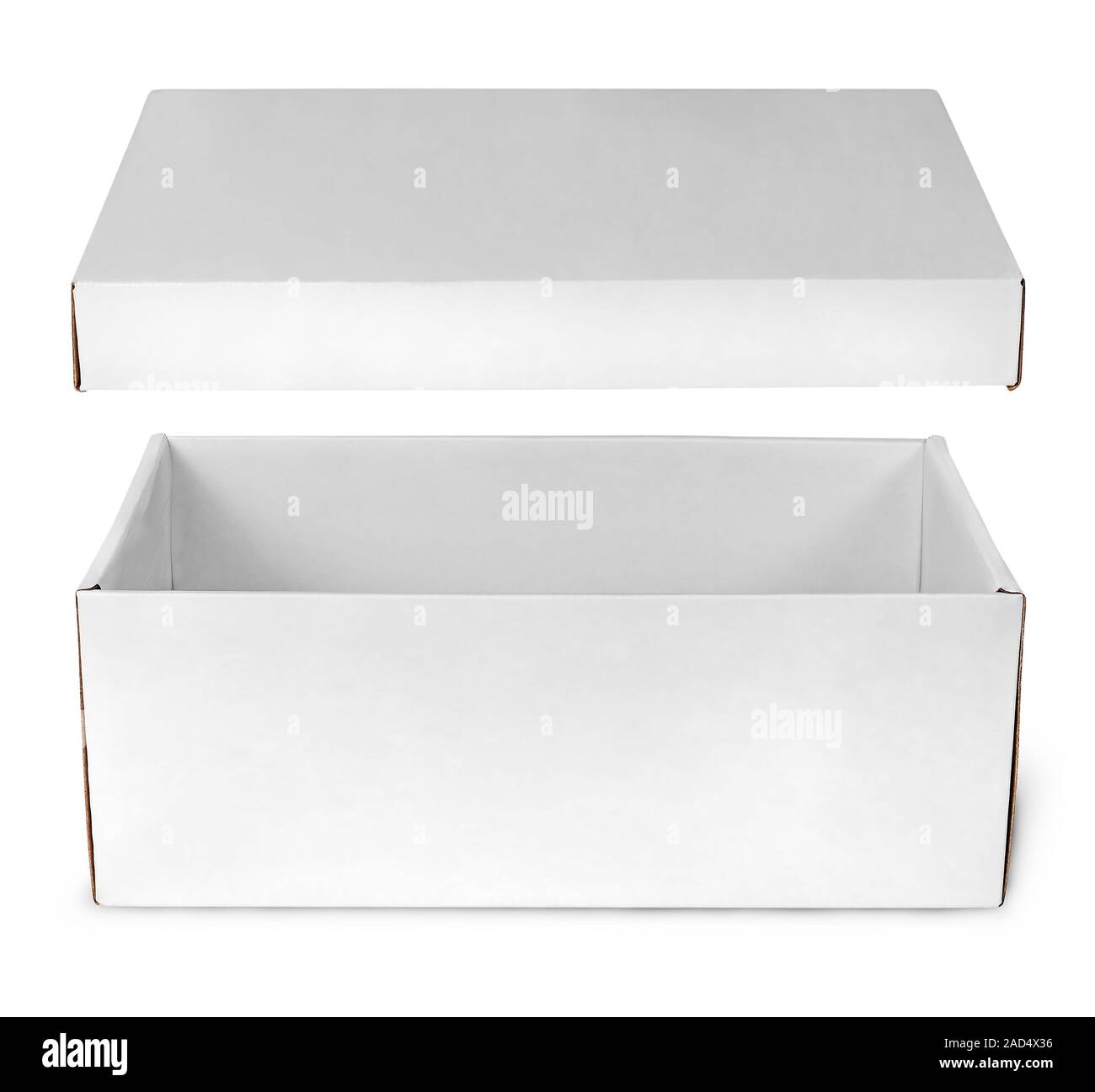 Open empty white box with lid Stock Photo - Alamy