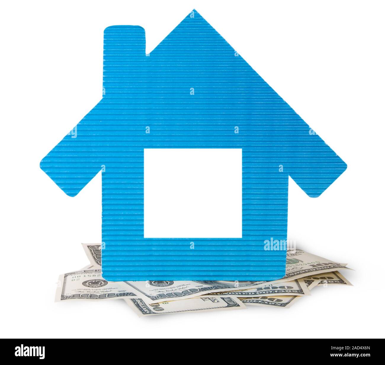 Blue paper house model Cut Out Stock Images & Pictures - Alamy