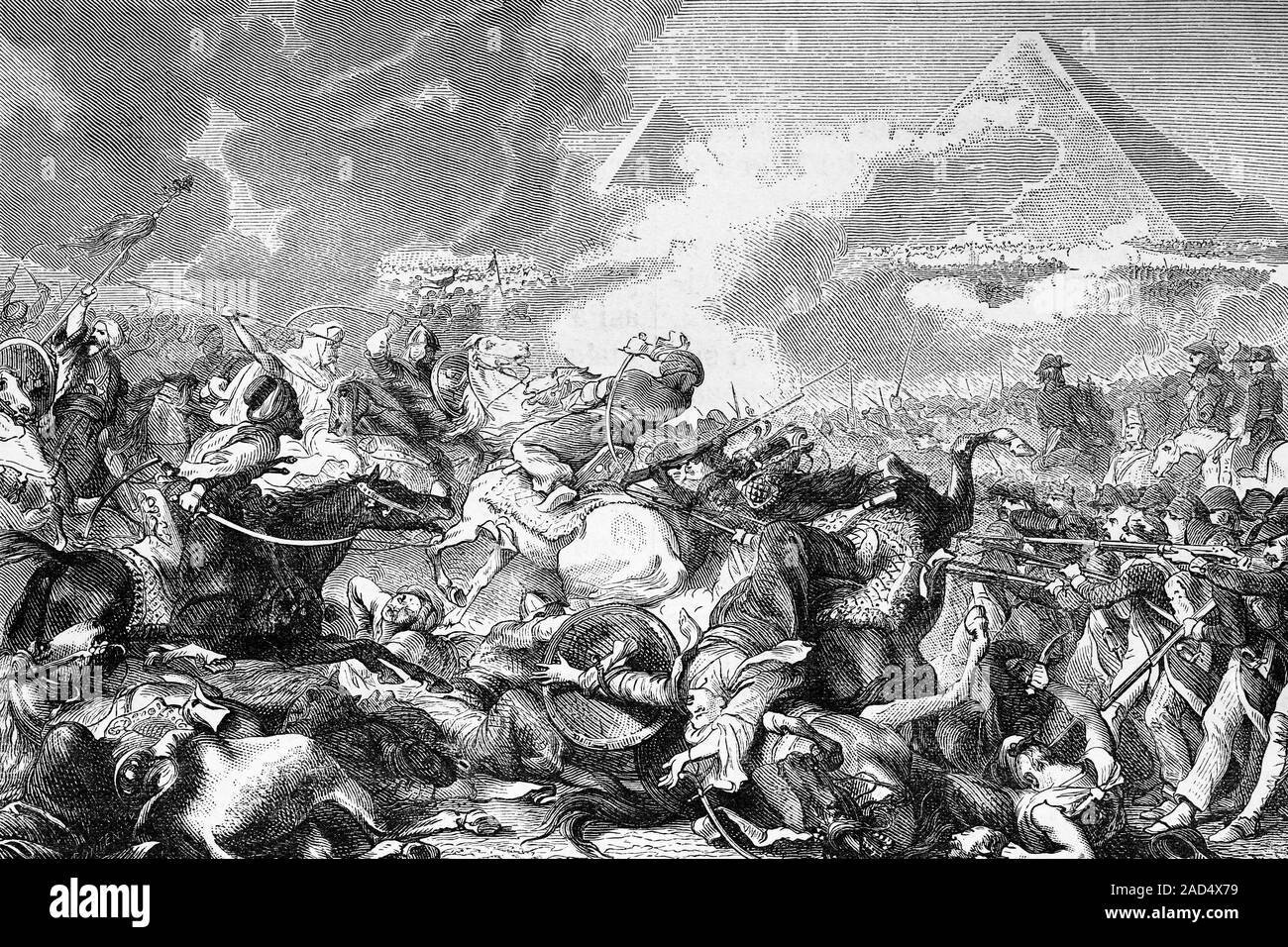 Charge of the Mamluks in the battle of the pyramids. Egypt, 1798 ...