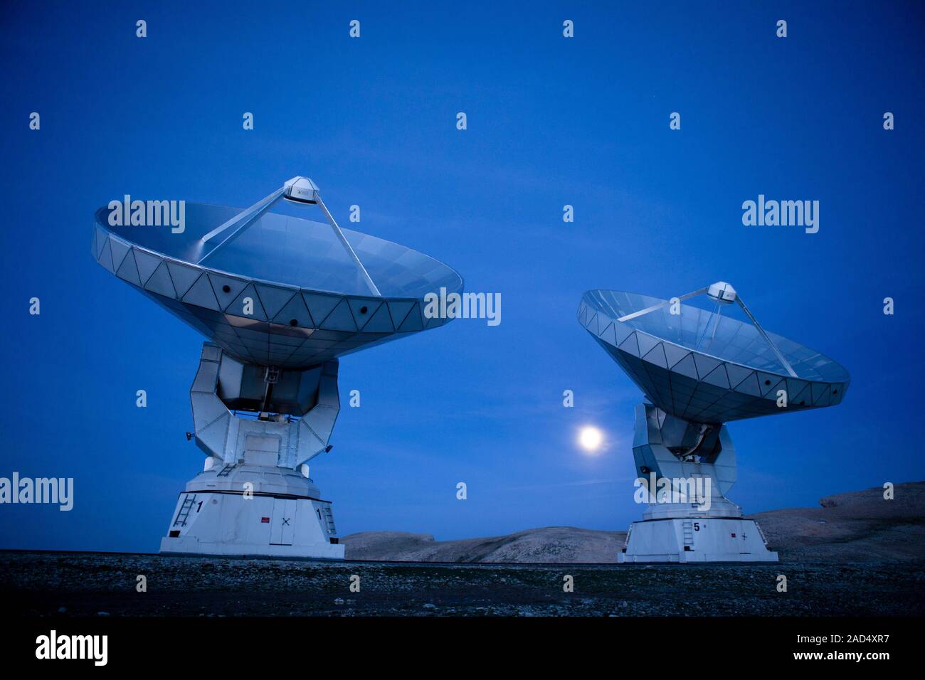 Dish antennae at IRAM (Institut de Radioastronomie Millimetrique), at ...