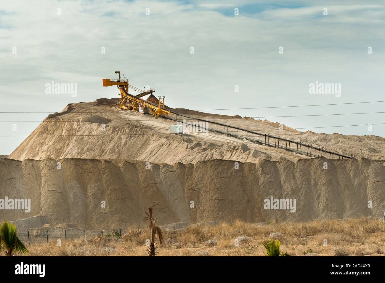 Phosphate mine. Conveyor belt at a phosphate mine in Khouribga, Morocco ...