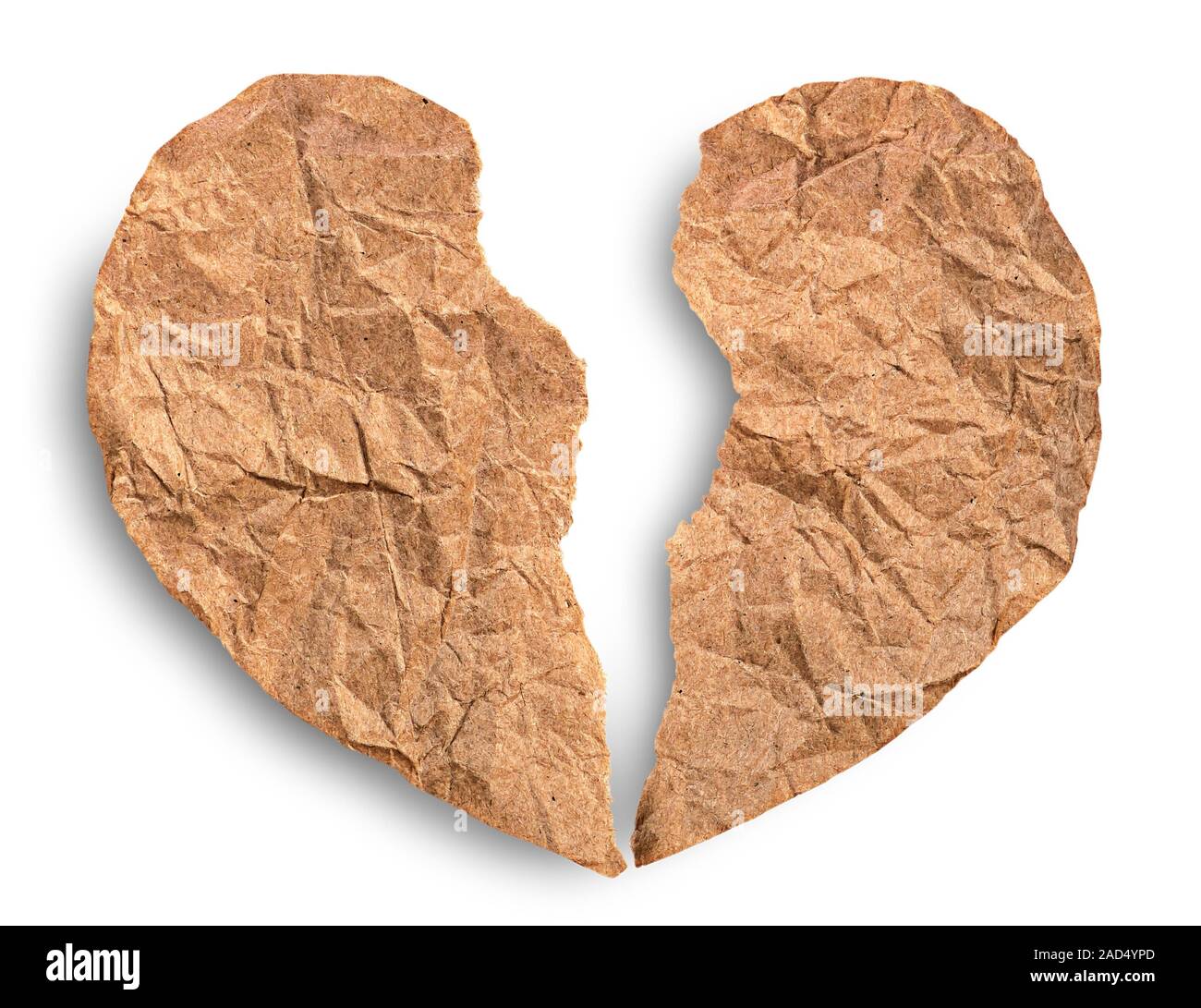 Rumpled torn paper heart Stock Photo - Alamy