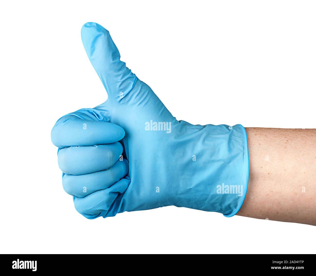 Worker in isolated rubber glove Cut Out Stock Images & Pictures - Alamy