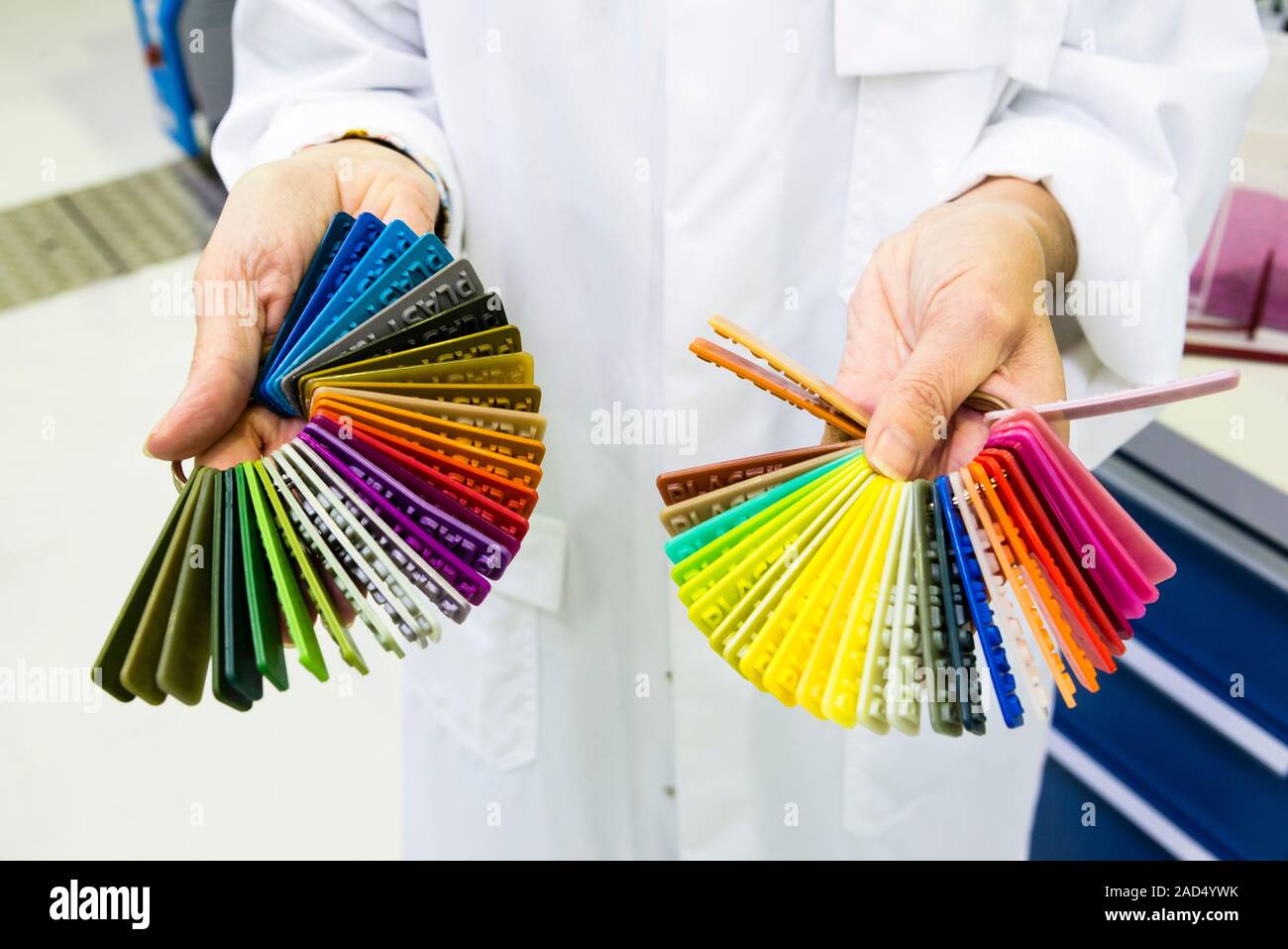 Colourful samples of recycled plastic Stock Photo - Alamy