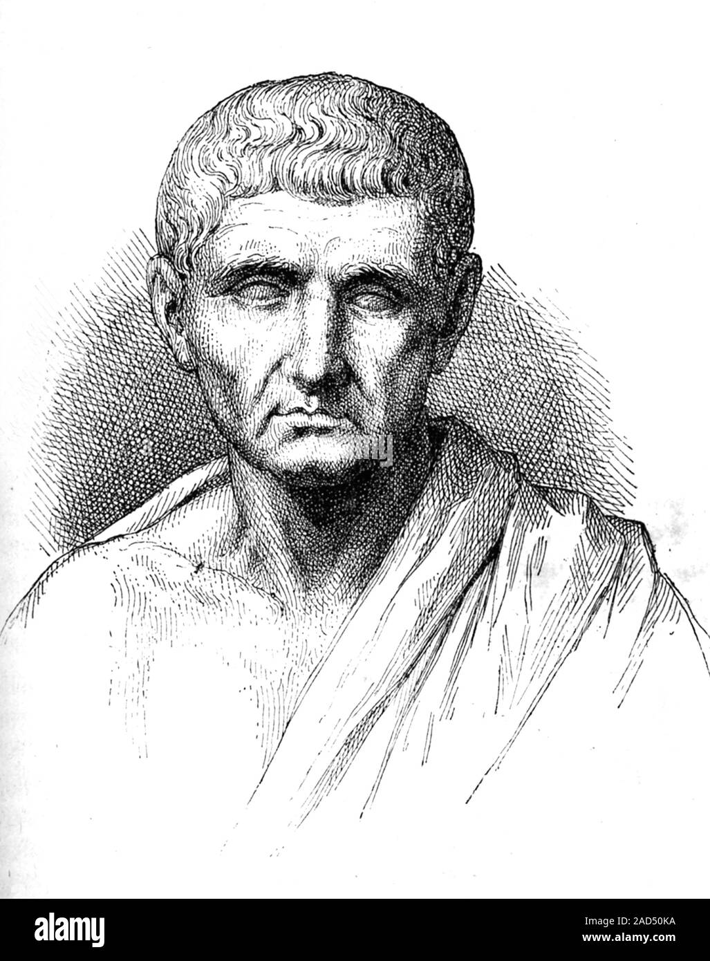 Aristotle (384-322 BC). 1868 illustration of the Ancient Greek ...