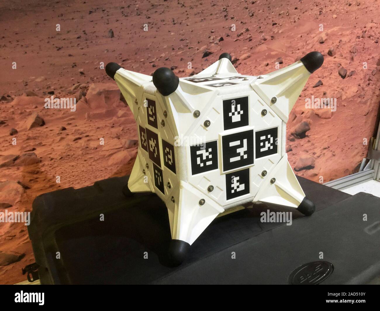 Hedgehog robot on Mars. Illustration of a future planned robot leaving ...