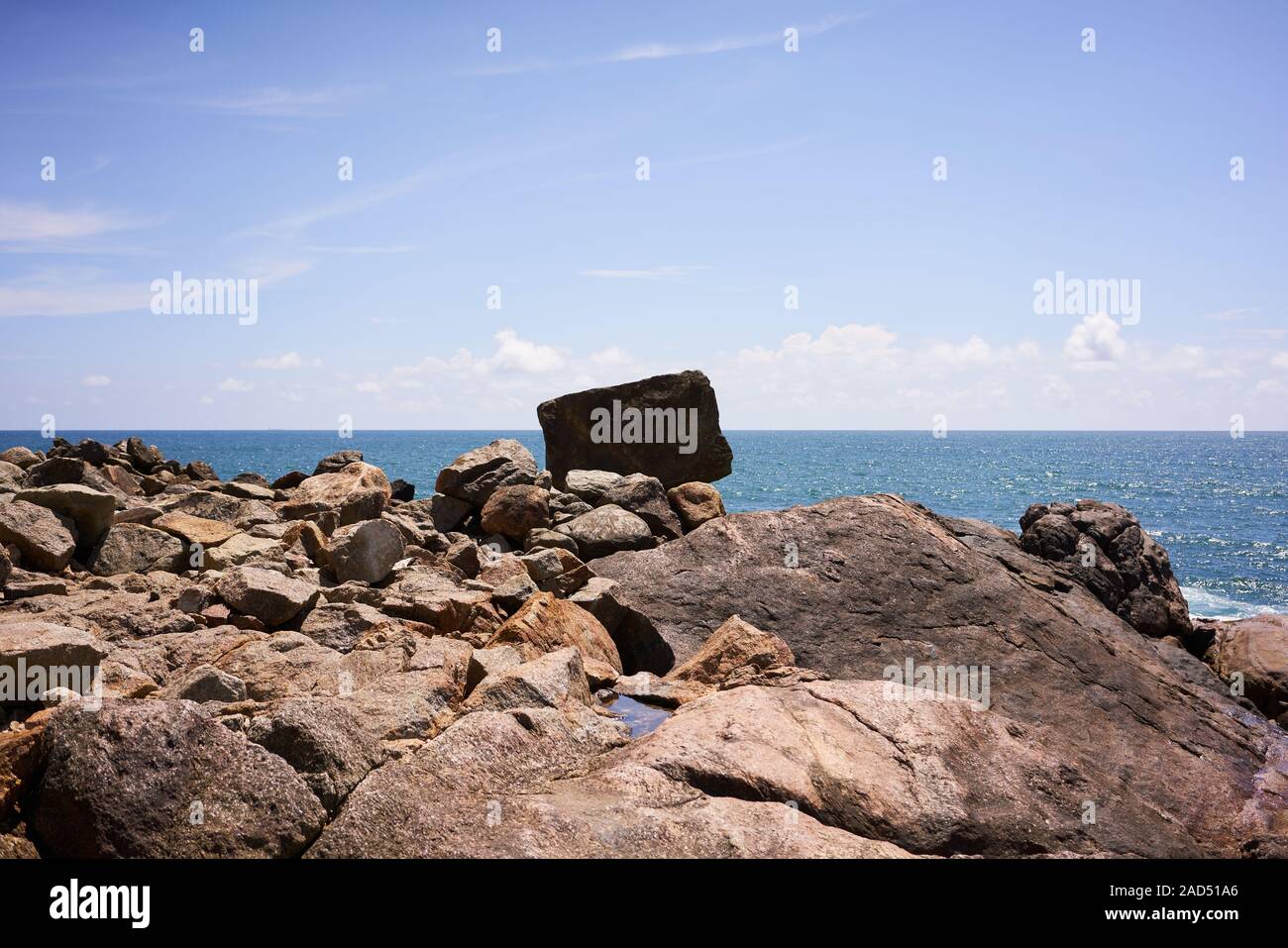 Idyllic Jungle Beach near the Japanese peace pagoda in Unawatuna, Sri ...