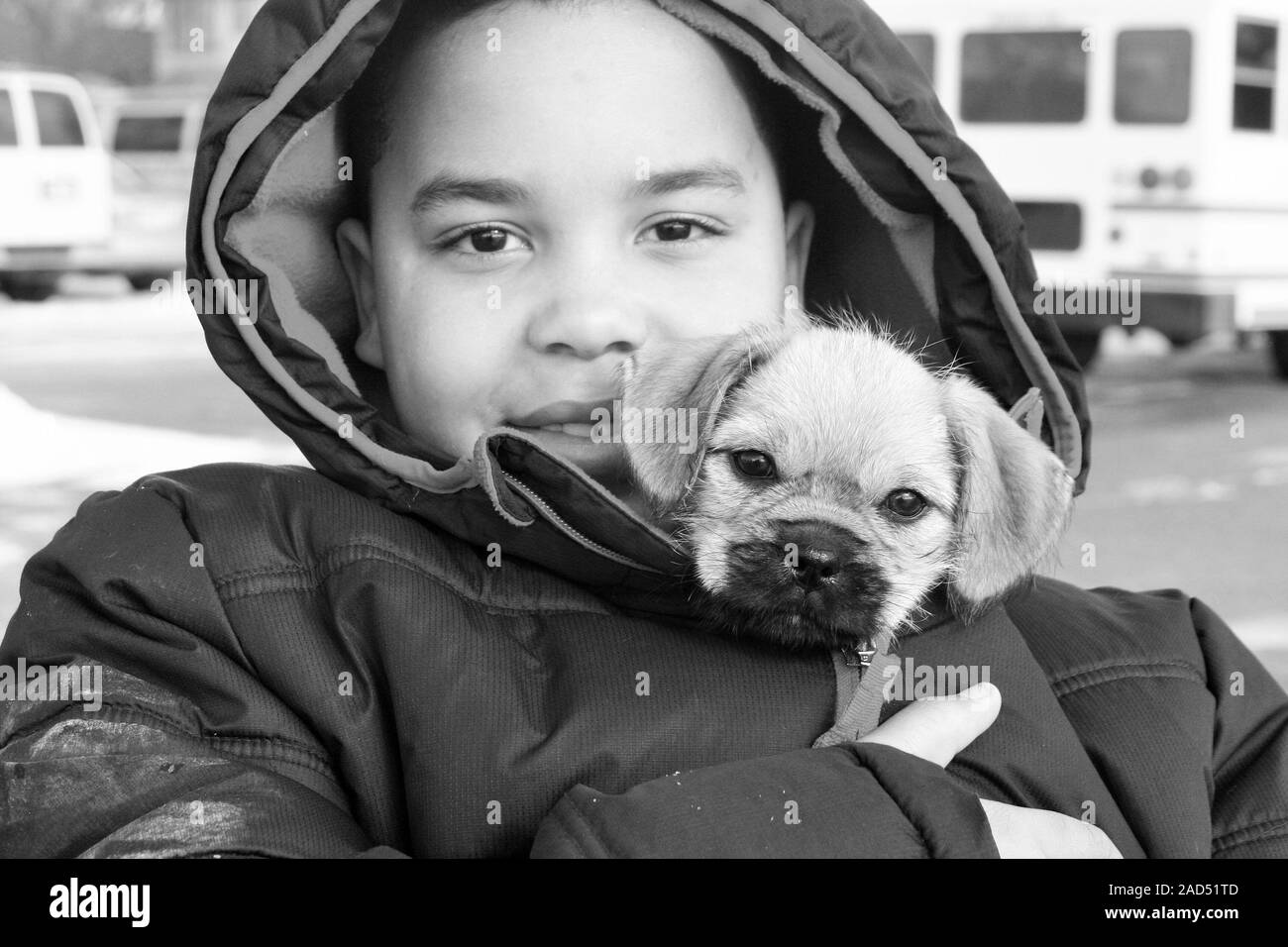 dog and boy Stock Photo - Alamy