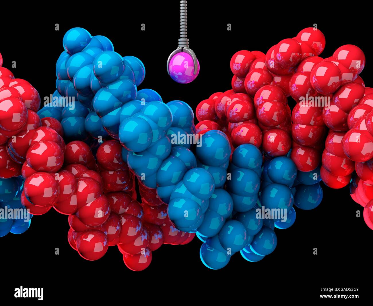 Conceptual illustration depicting the process of genetic engineering by ...