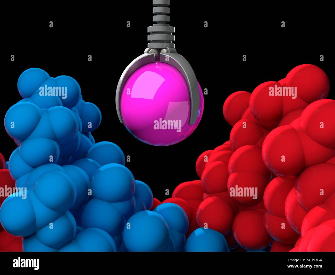 Conceptual illustration depicting the process of genetic engineering by ...
