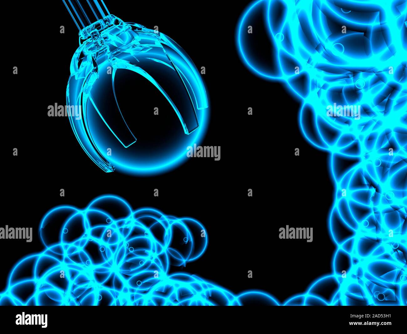 Conceptual illustration depicting the process of genetic engineering by ...