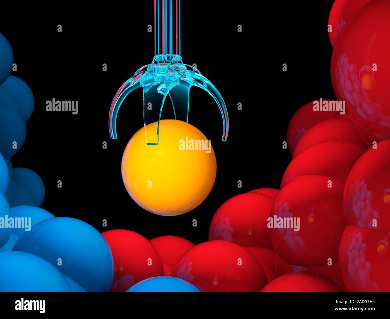 Conceptual illustration depicting the process of genetic engineering by ...