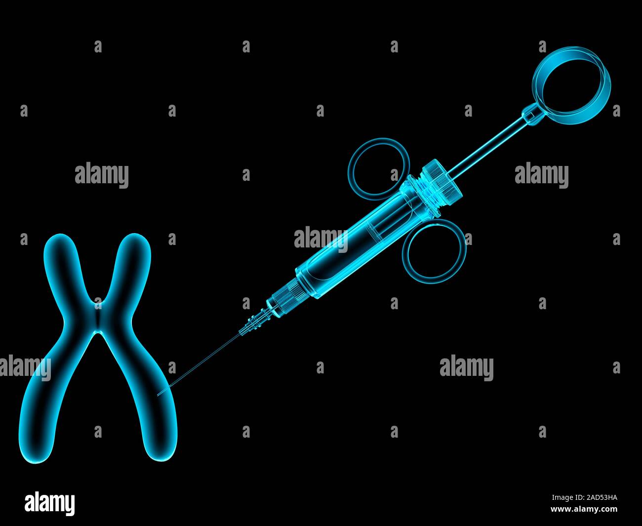 Conceptual illustration depicting the process of genetic engineering by ...