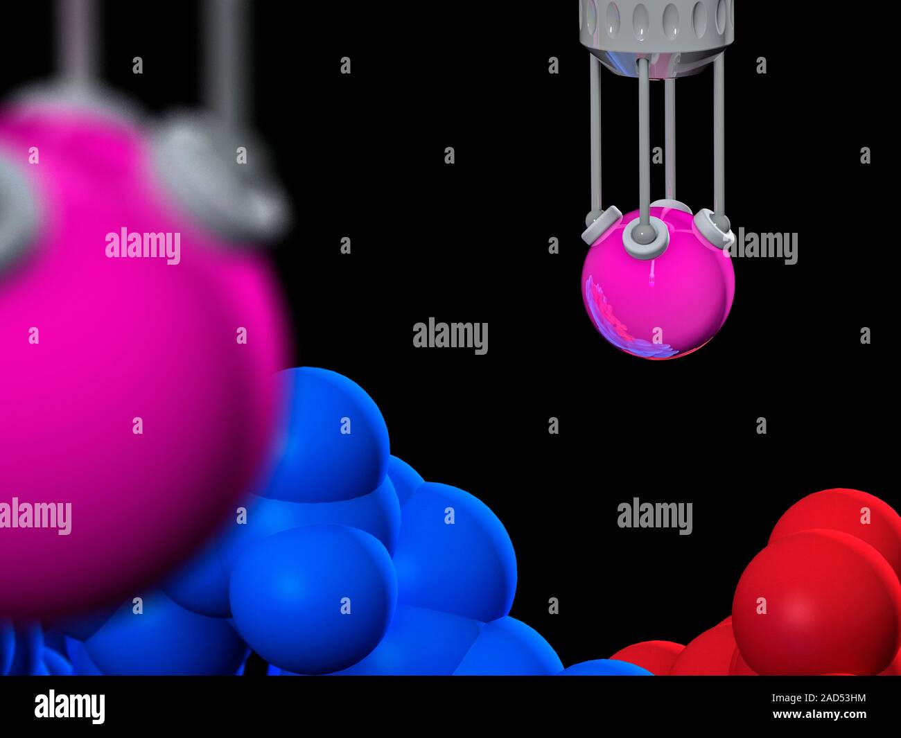Conceptual illustration depicting the process of genetic engineering by ...