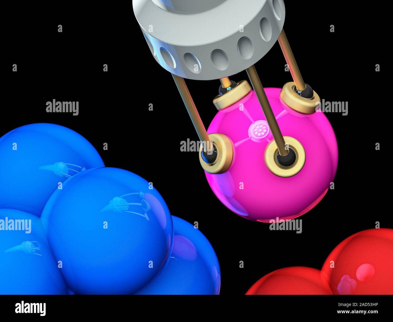 Conceptual illustration depicting the process of genetic engineering by ...