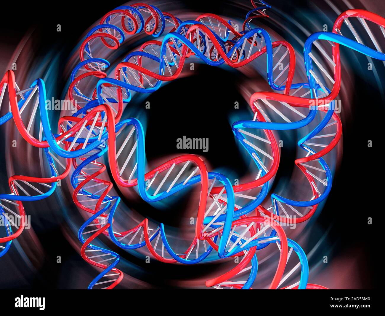 Conceptual illustration depicting the process of genetic engineering by ...