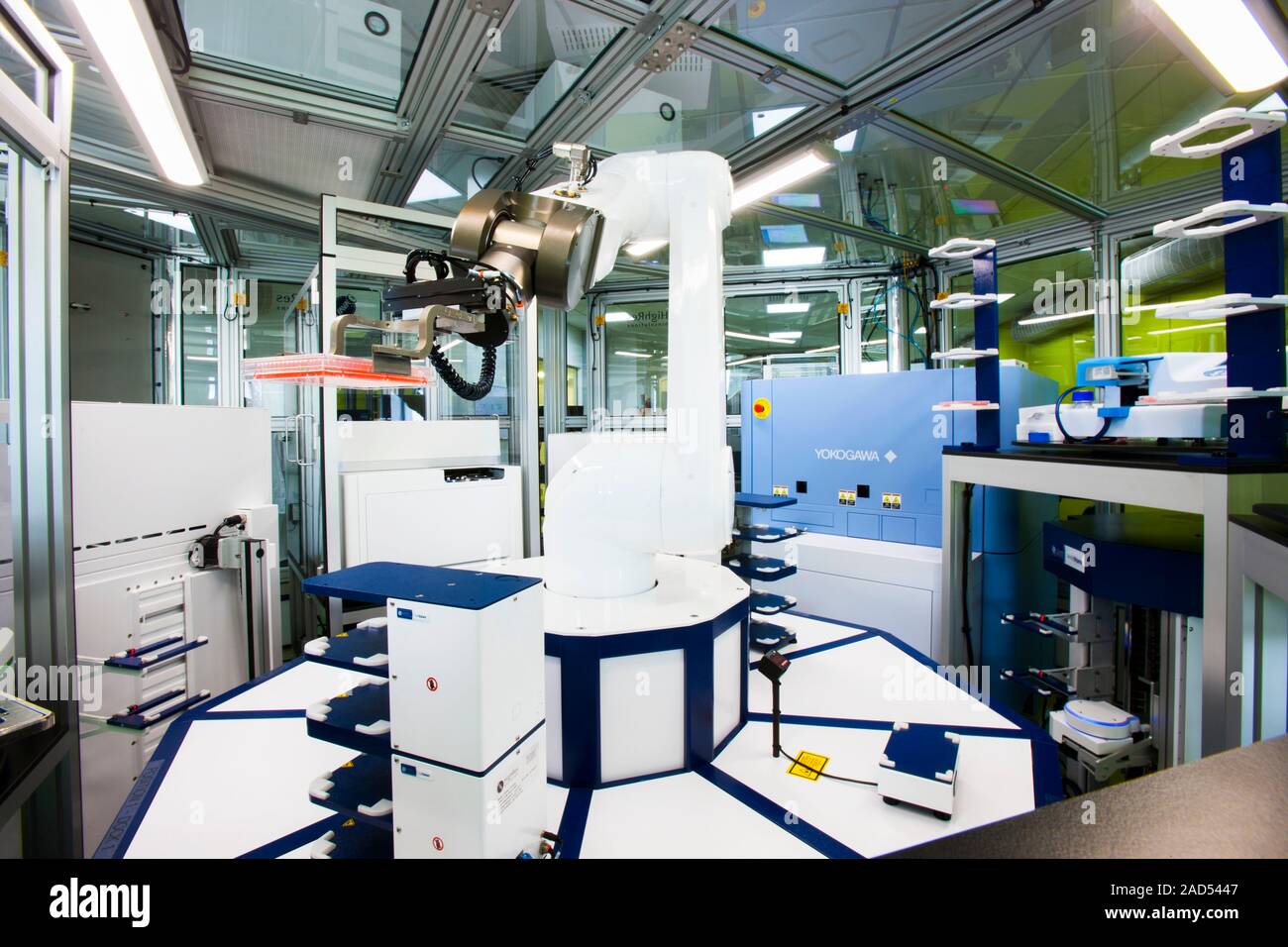 Phenotypic screening laboratory robot. Modular automated system being ...