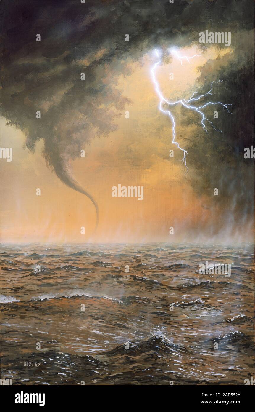 Earth's first oceans, illustration. It is thought that the earliest ...