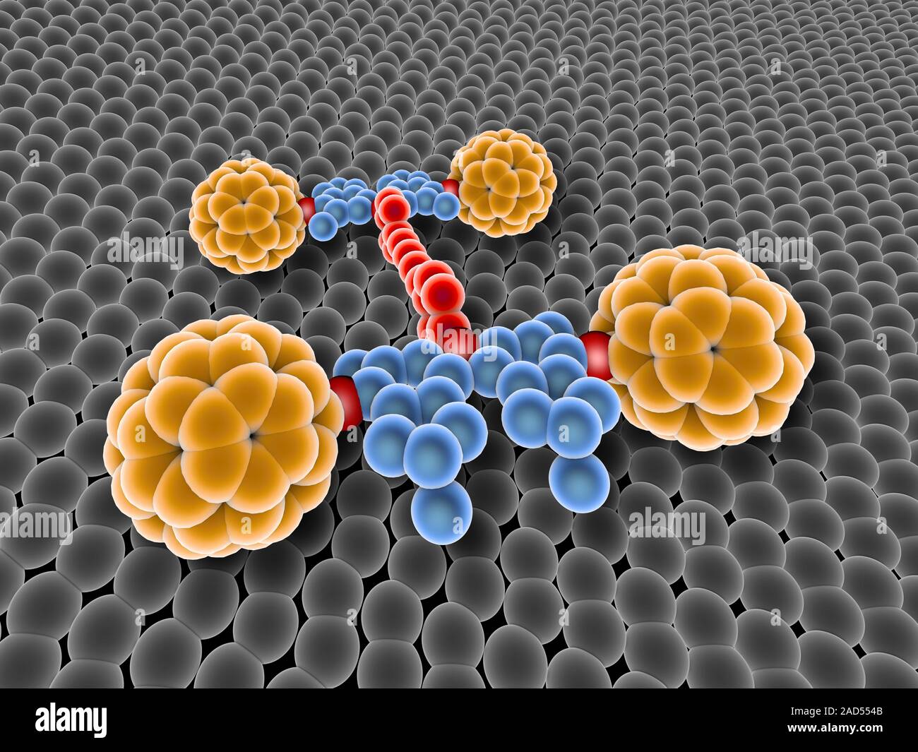 Molecular model of a molecular car, a type of molecular machine. The ...
