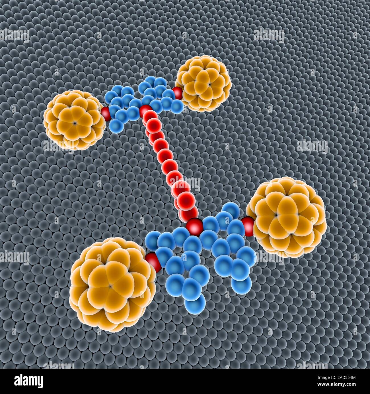 Molecular model of a molecular car, a type of molecular machine. The ...