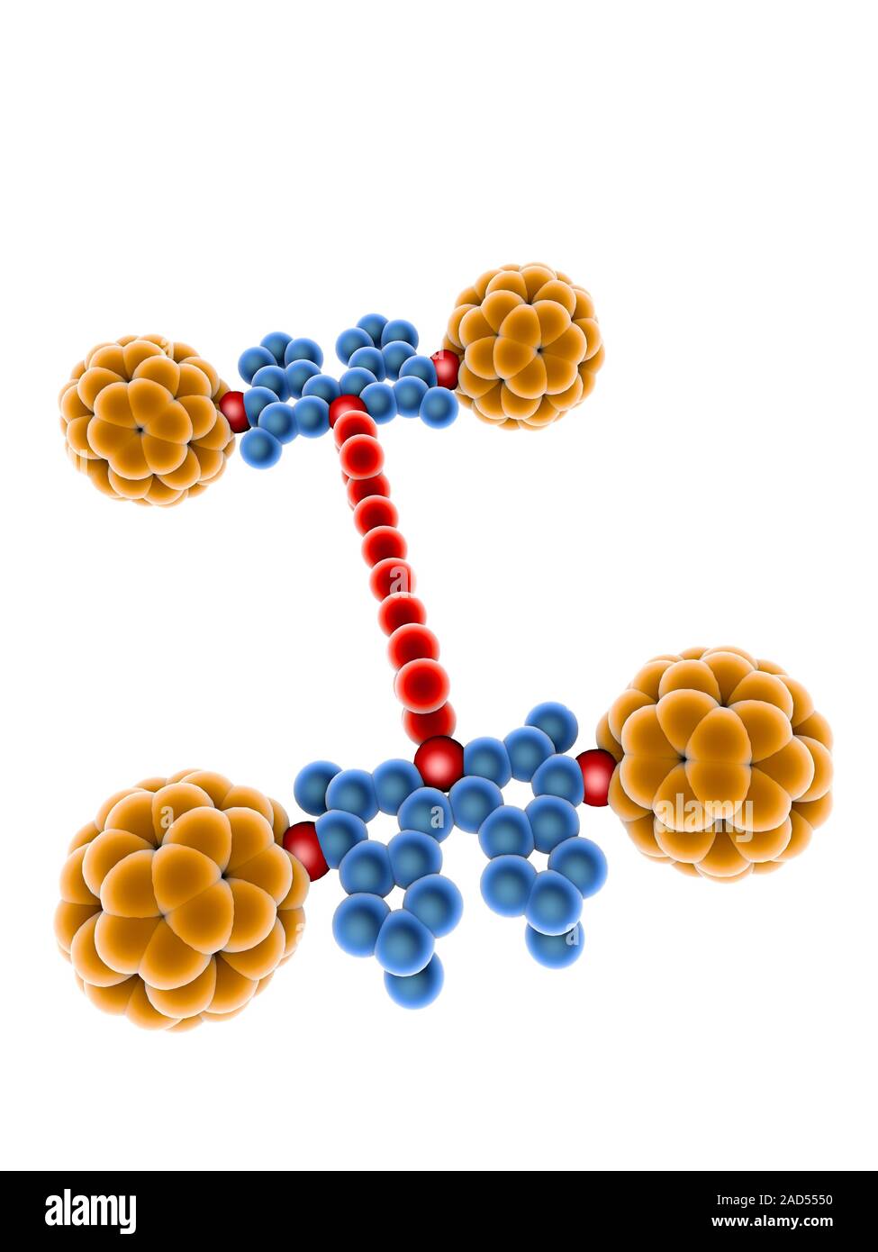 Molecular model of a molecular car, a type of molecular machine. The ...