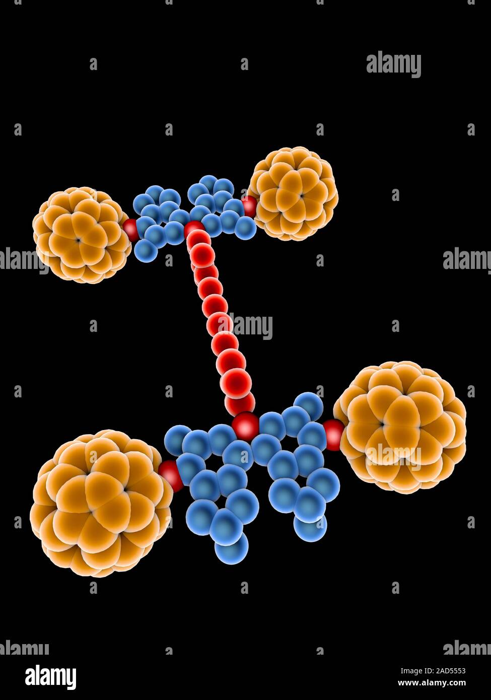 Molecular model of a molecular car, a type of molecular machine. The ...