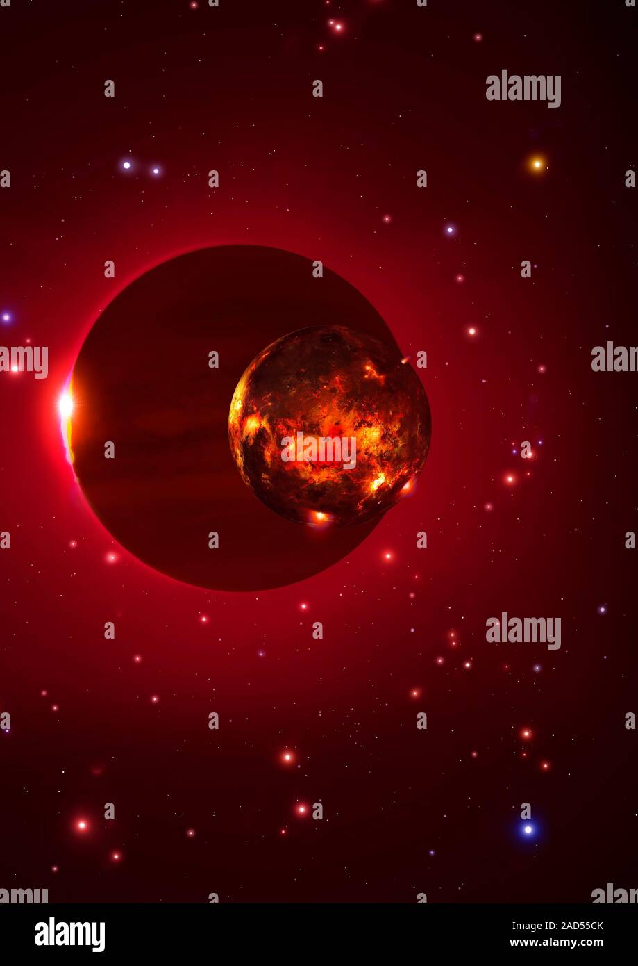 Artwork of extrasolar planet around sun-like star YBP 1194. This is the ...