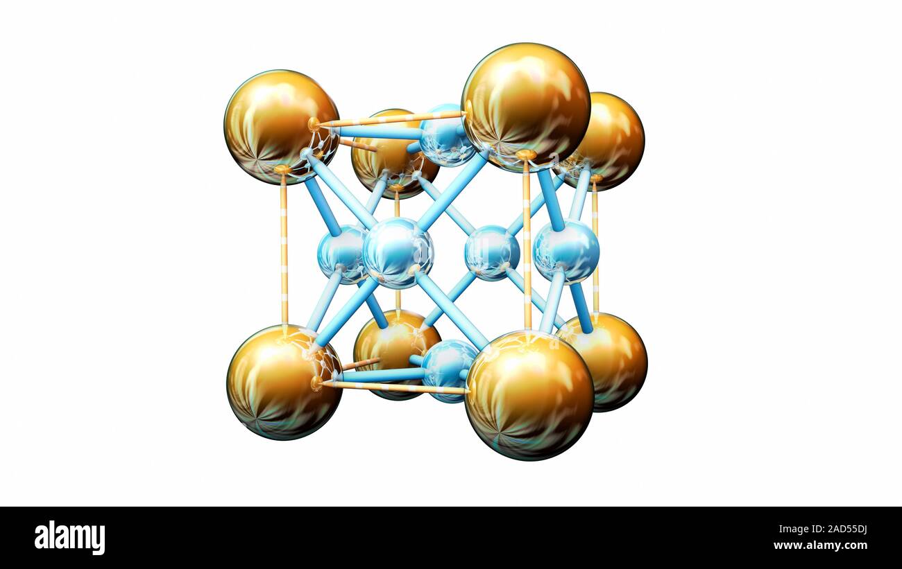 Titanium-gold alloy. Three-dimensional computer generated molecular ...
