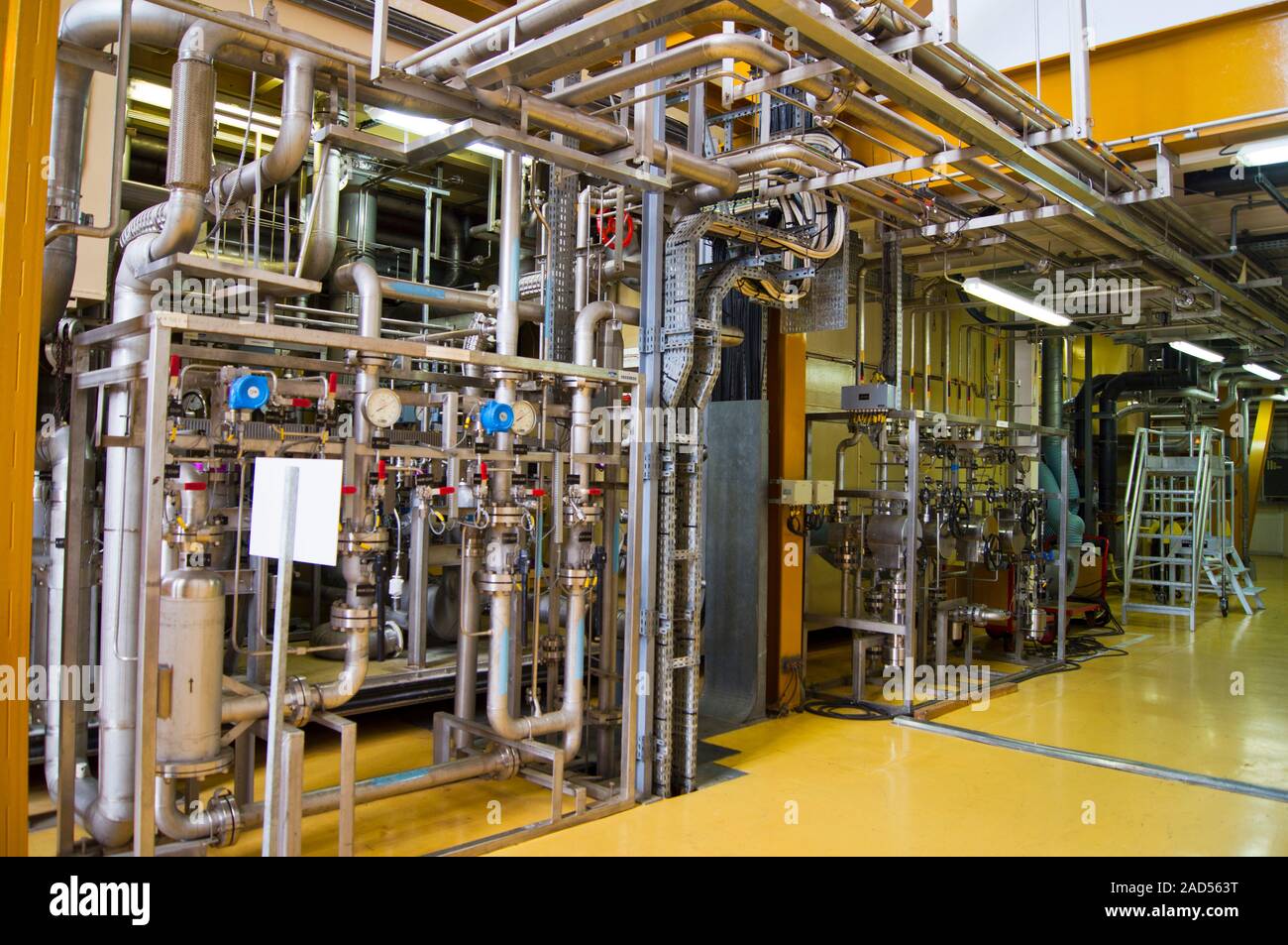 Supply pipes and valves in the launcher integration building for the ...