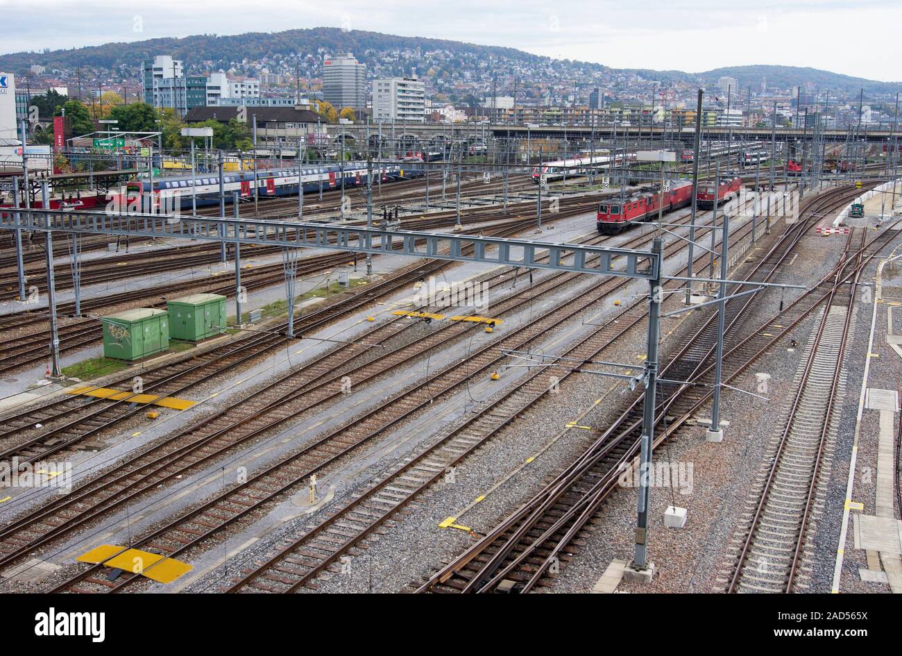 The railyard near Hardbrucke railway station, Zurich, Switzerland ...