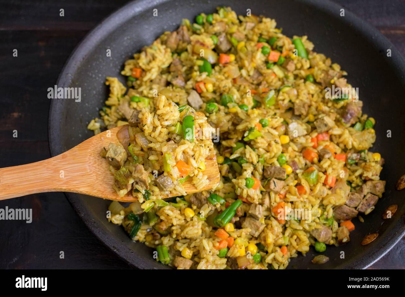 Nigerian Fried Rice with Liver and Mixed Vegetables Stock Photo - Alamy