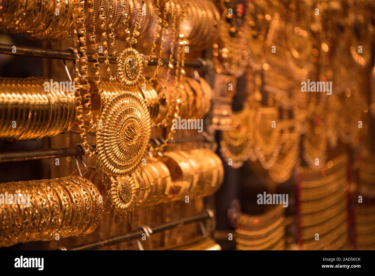 gold jewelry in the shop window Stock Photo - Alamy