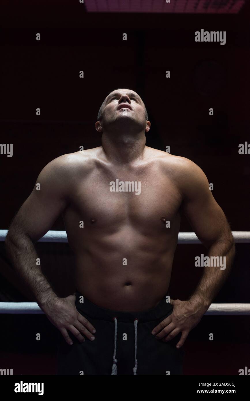 portrait of muscular professional kickboxer Stock Photo - Alamy