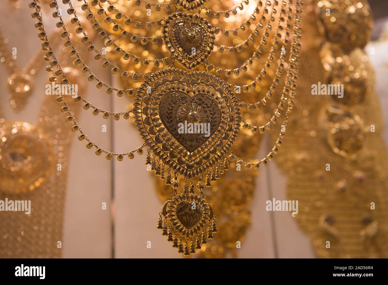 gold jewelry in the shop window Stock Photo - Alamy