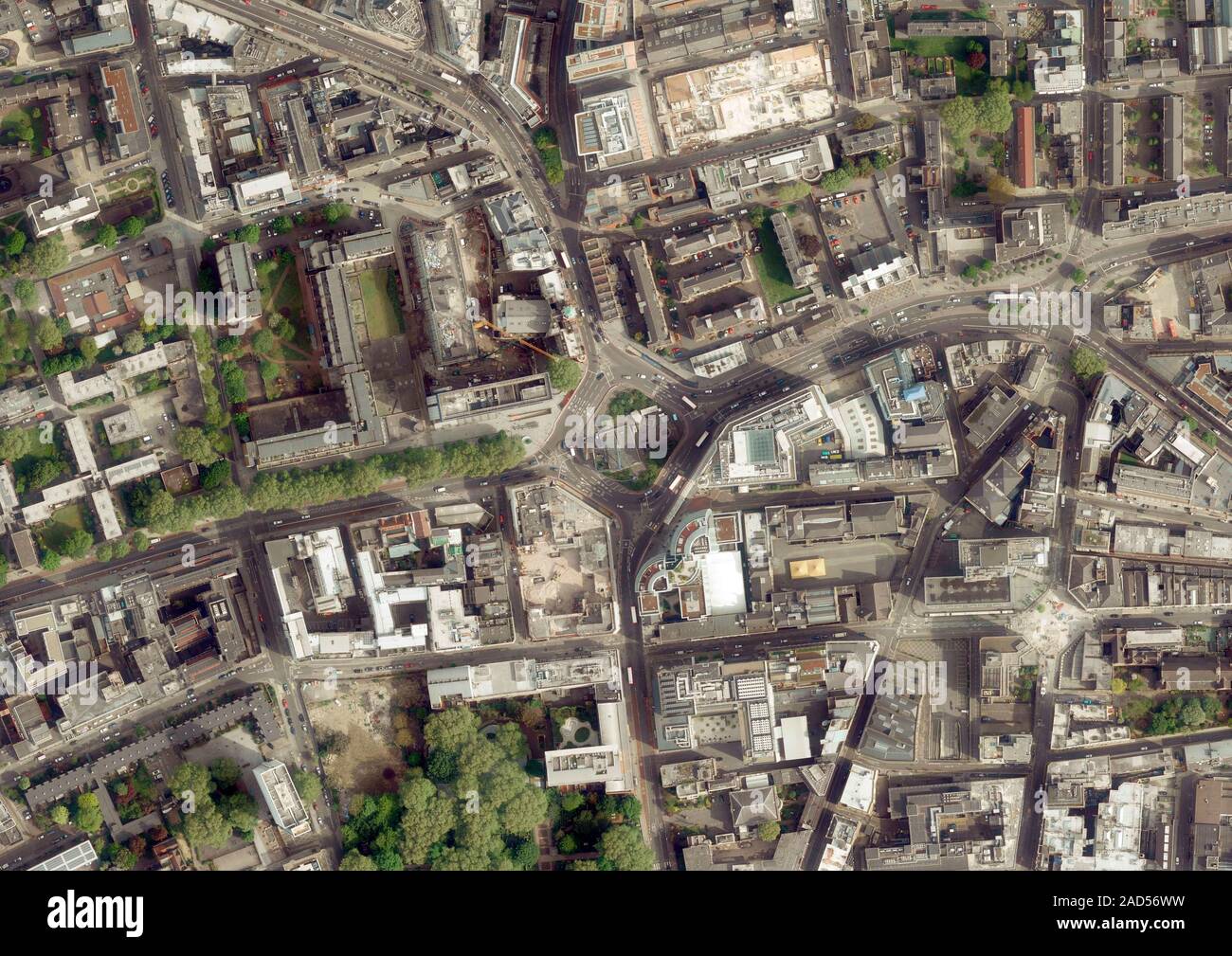 Old Street Roundabout, London, UK. North is at top. Aerial photograph ...