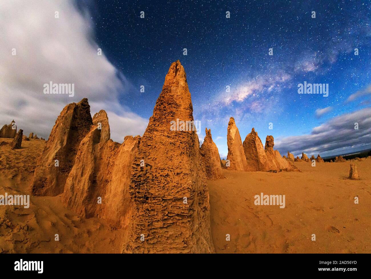 Night sky over The Pinnacles. Milky Way in the night sky over The ...