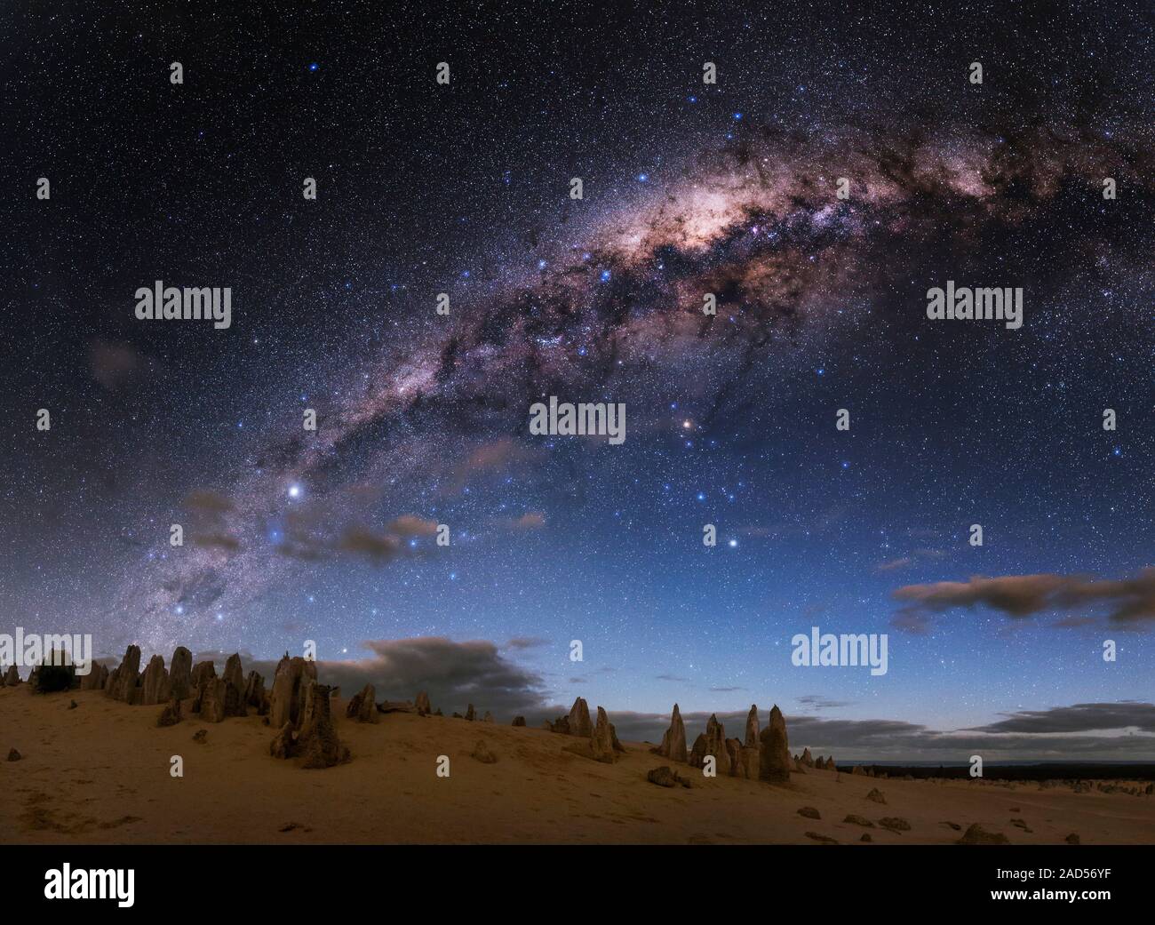 Night sky over The Pinnacles. Milky Way in the night sky over The ...