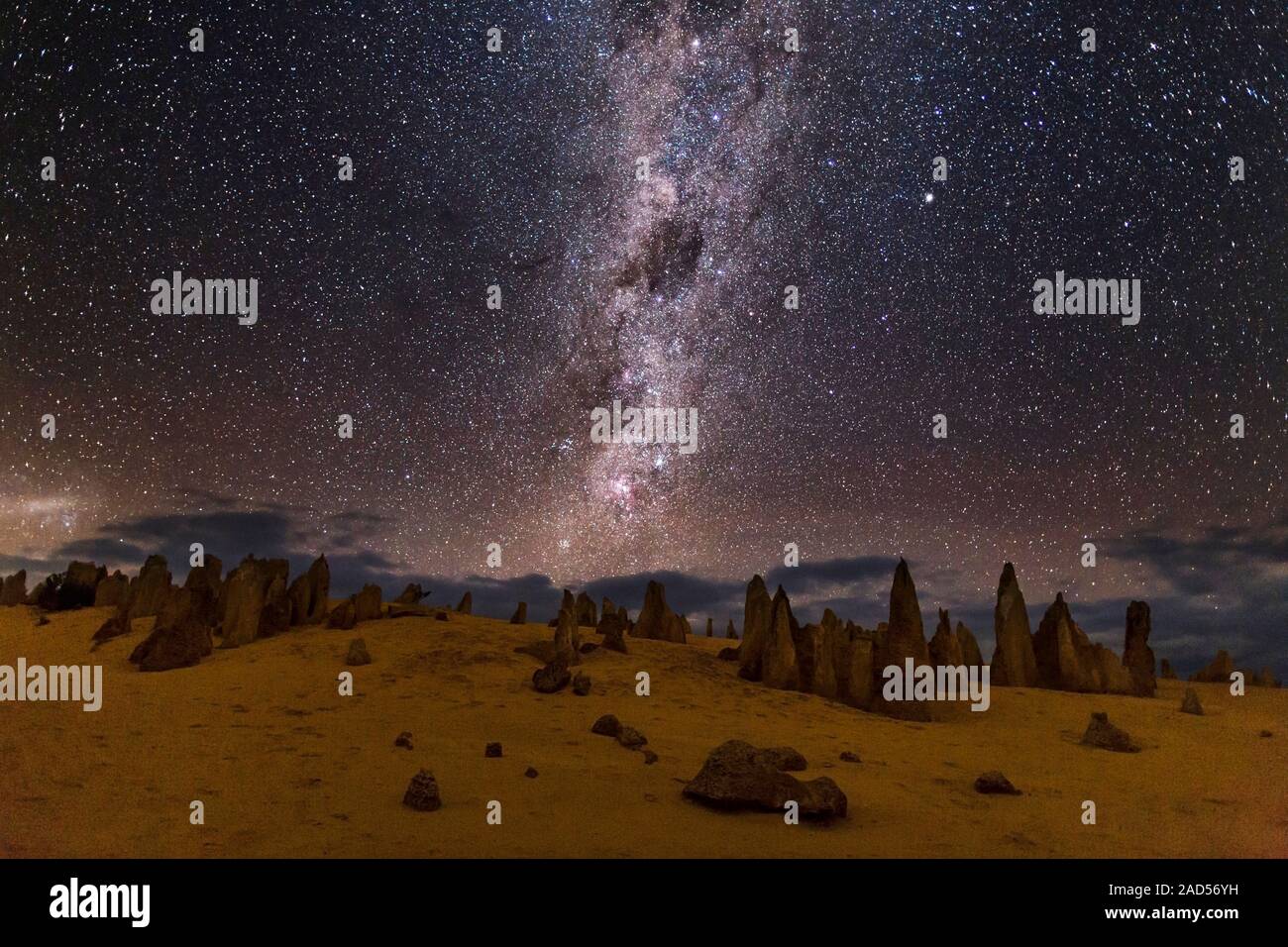 Night sky over The Pinnacles. Milky Way in the night sky over The ...