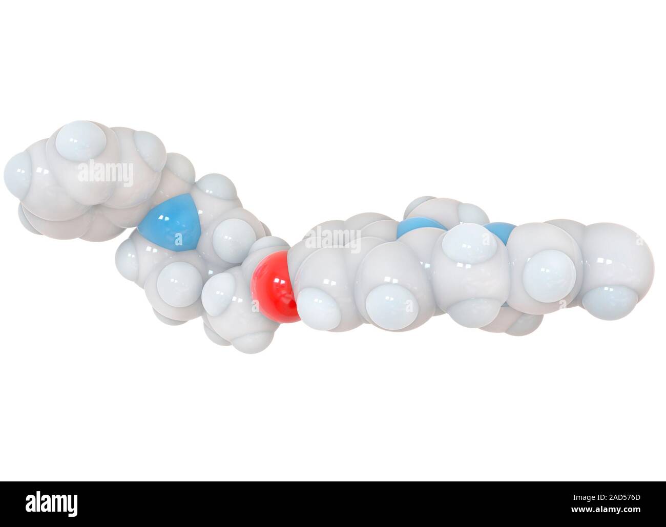 Monoamine oxidase and inhibitor complex, molecular model. Computer ...