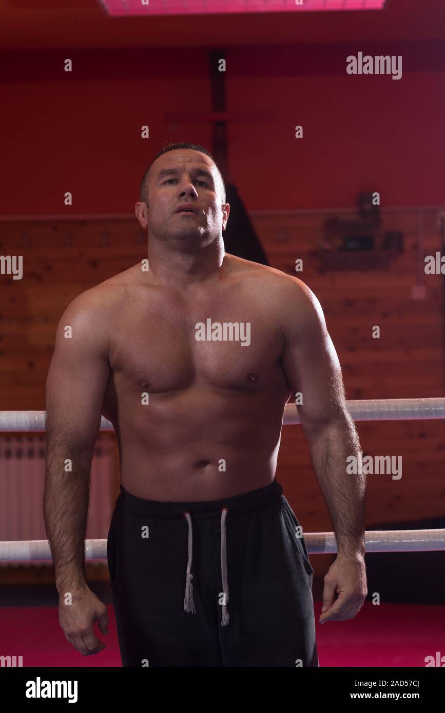 portrait of muscular professional kickboxer Stock Photo - Alamy