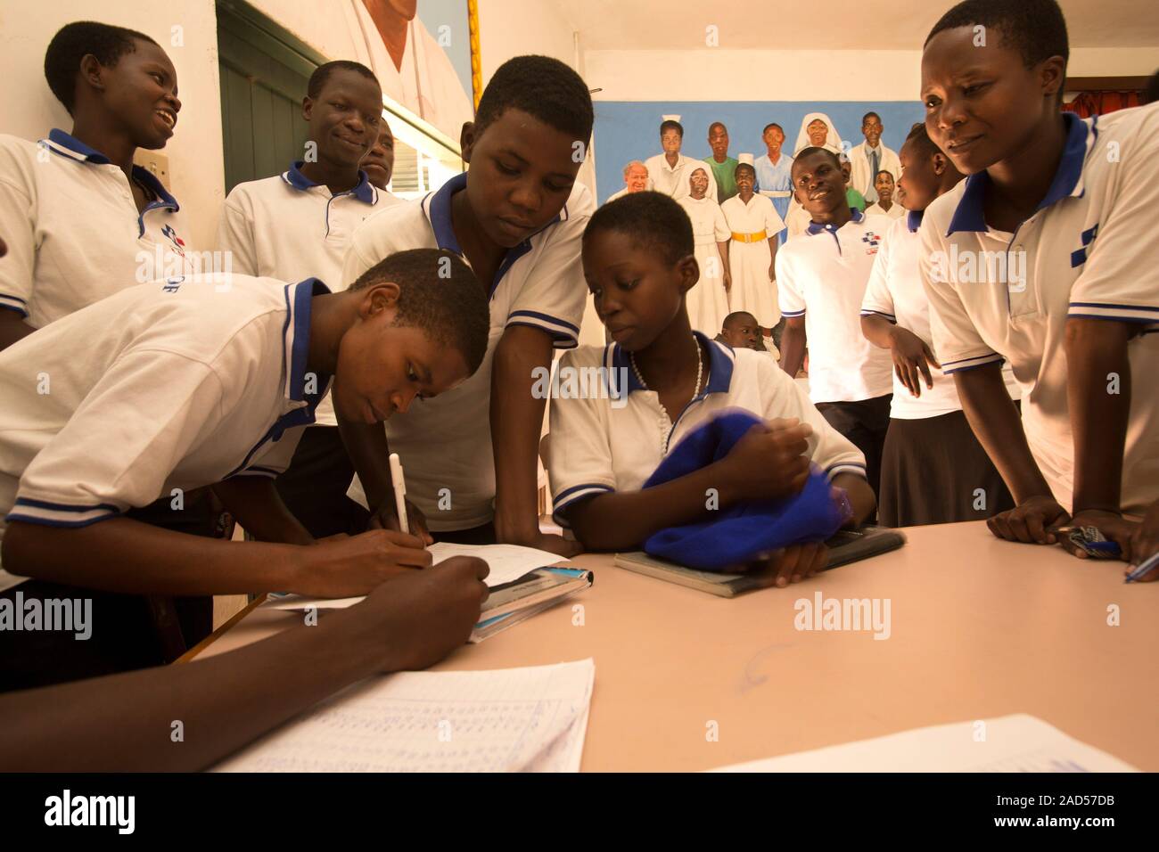 Students in a hospital classroom. These students are studying at the ...