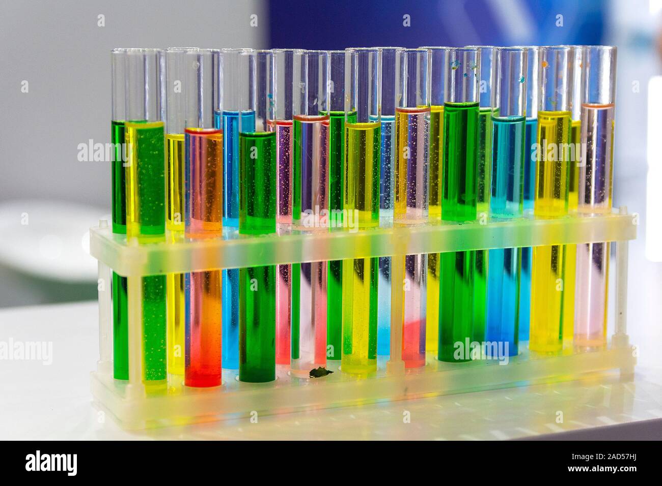 illustration of chemistry beaker with solution on isolated background ...