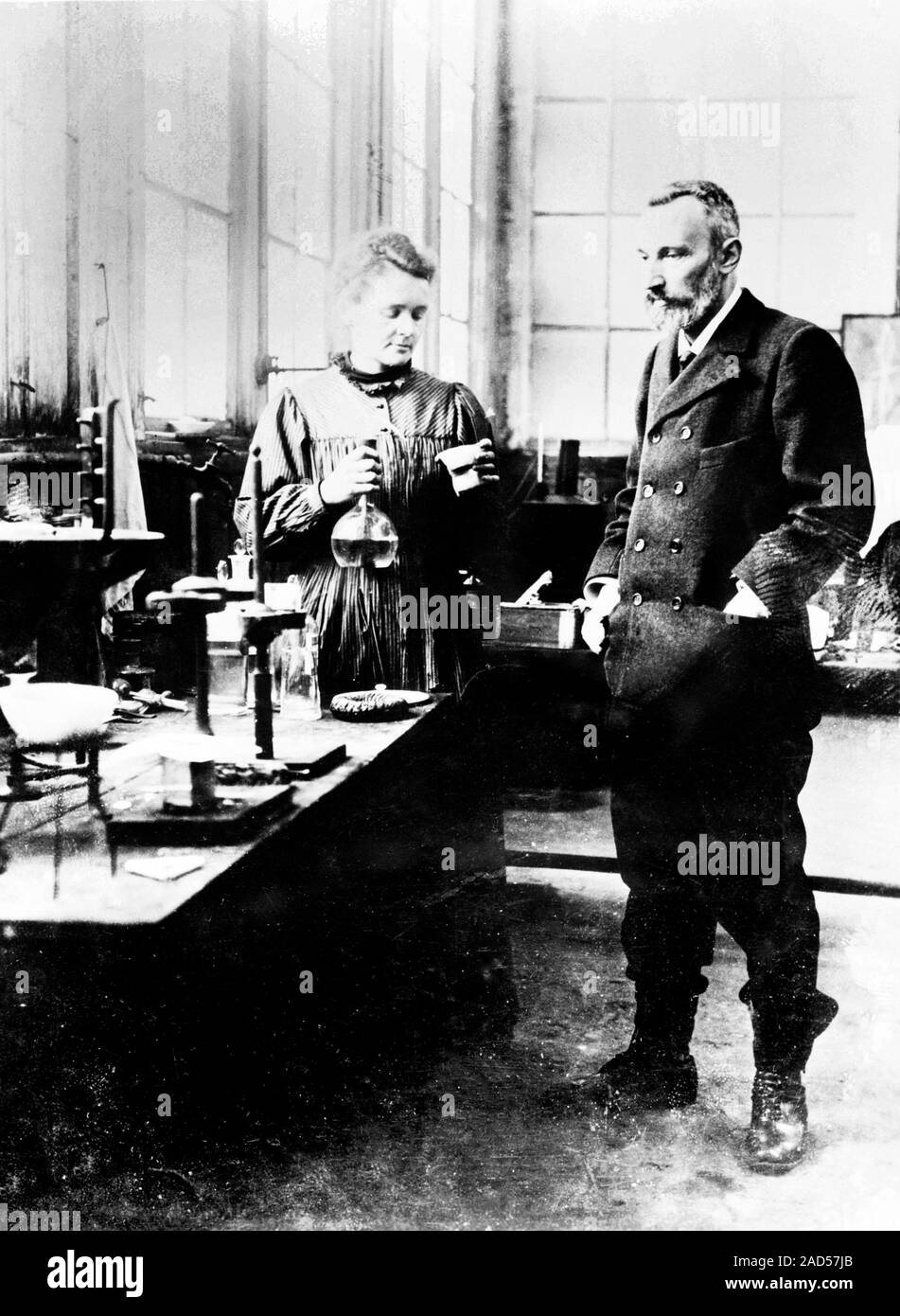 Marie and Pierre Curie. Historical portrait of the Polish-French ...