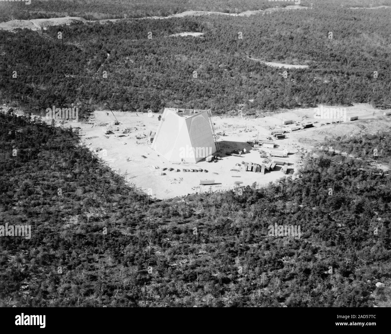 PAVE PAWS nuclear early-warning system. Aerial photograph of the nuclear missile early-warning ...