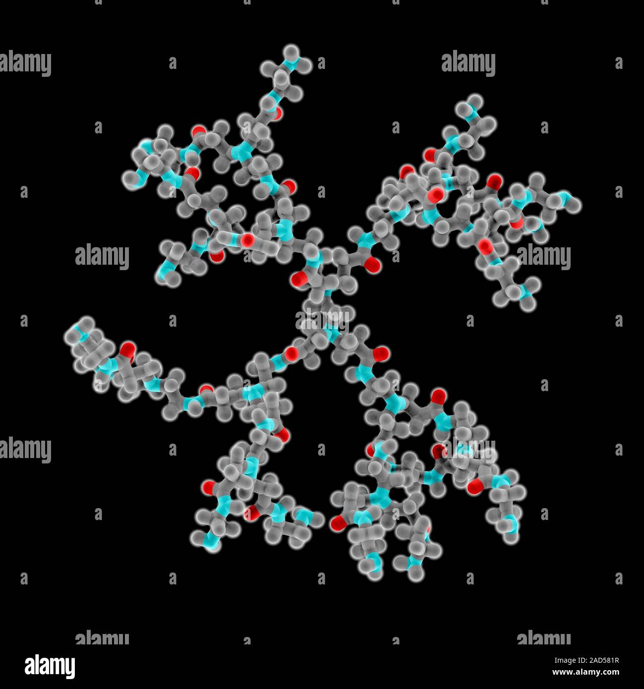 Dendrimer, molecular structure.Dendrimers are artificially created ...