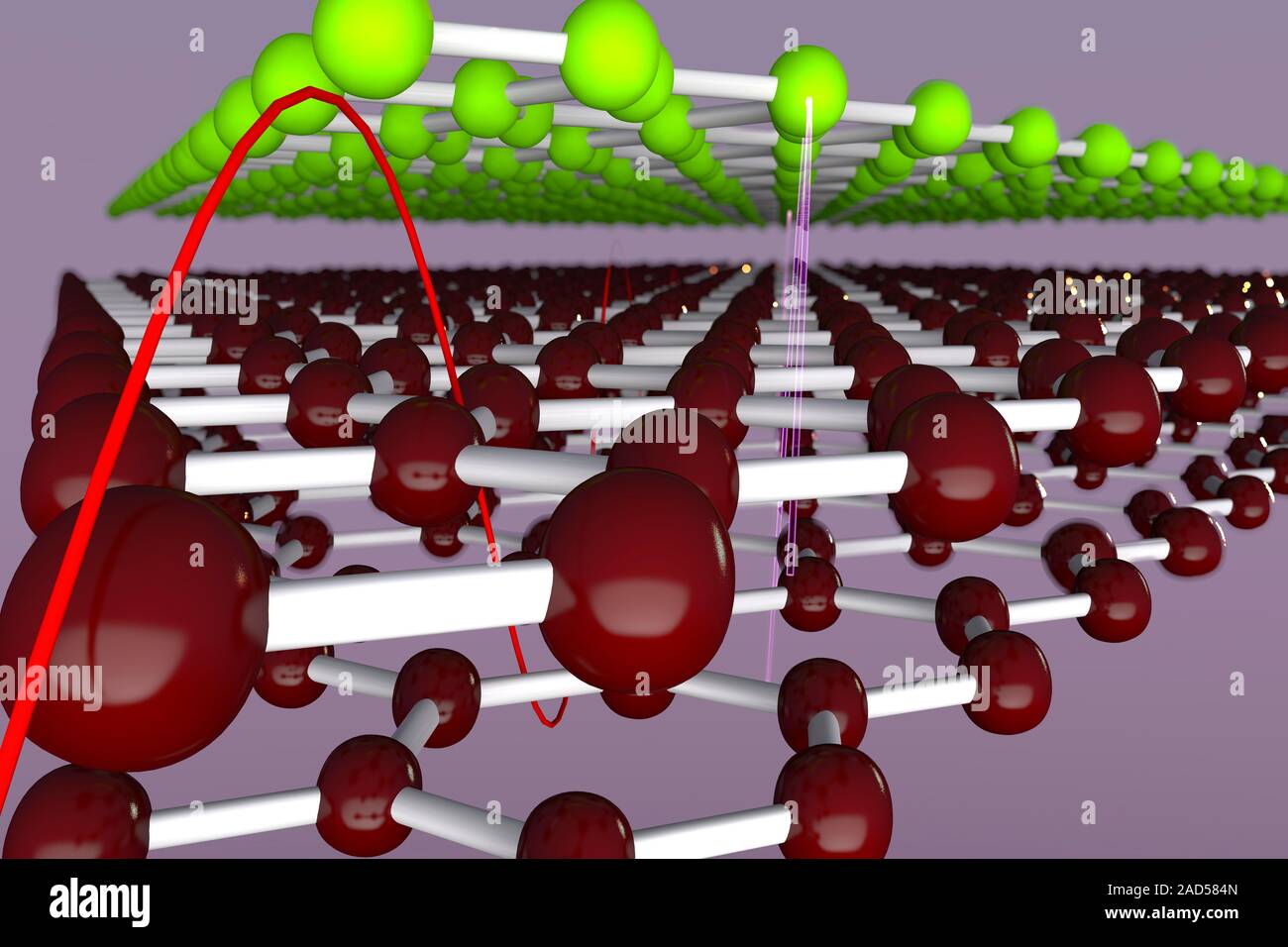 Graphene is made up of hexagonally packed carbon atoms (red and green ...