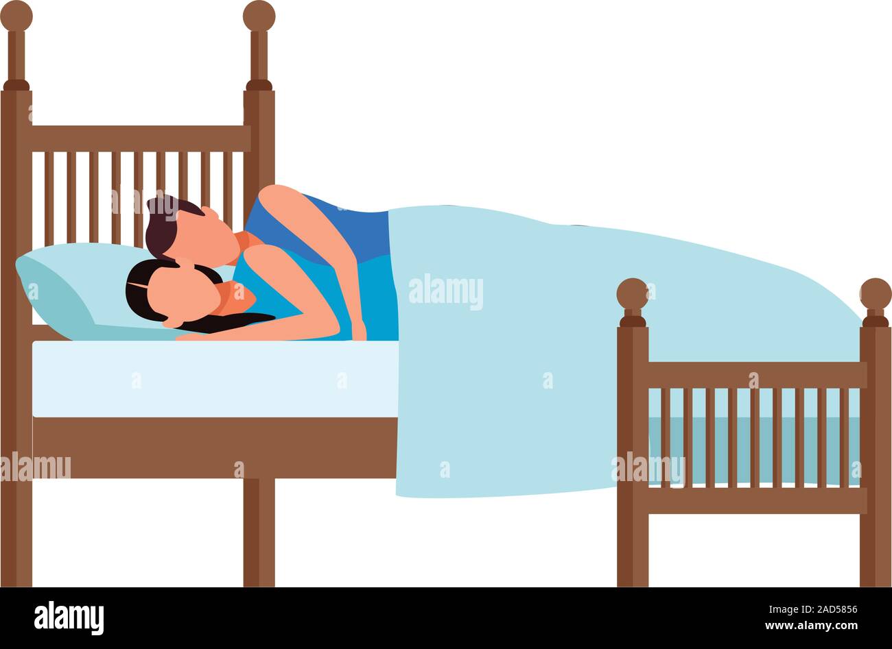 Cuddle couple bed Stock Vector Images - Alamy