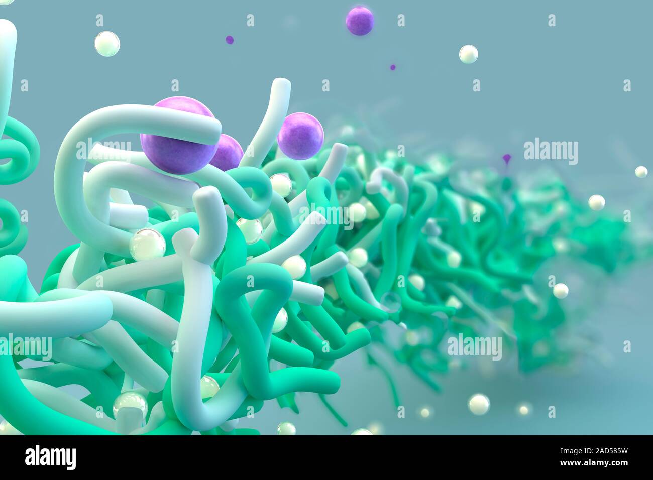 Illustration of polymer filtering membrane. A polymer membrane is used ...